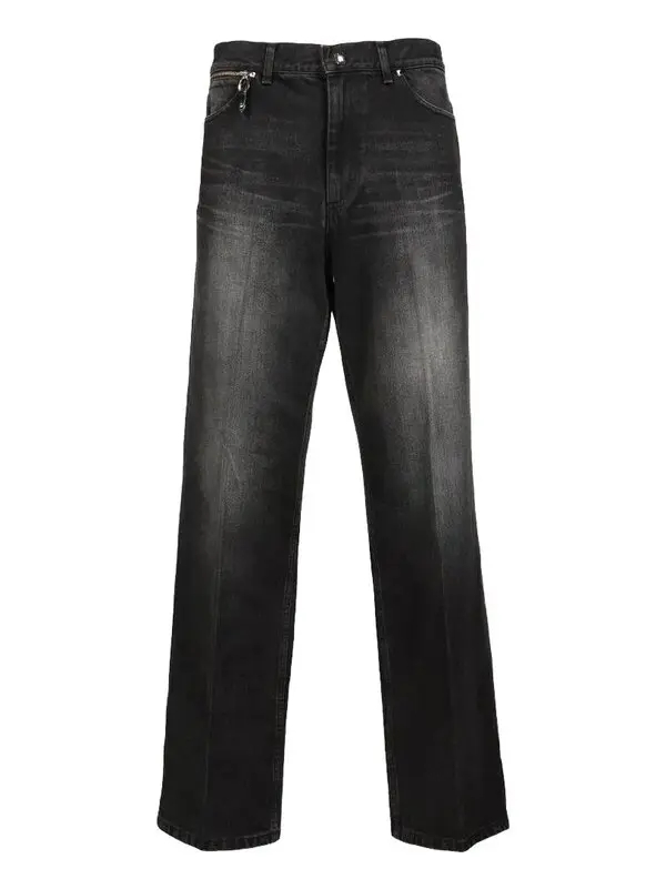 TOGA TOO Zip-detail Faded Denim Jeans - Black