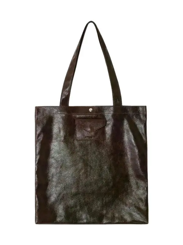LANCASTER Crinkled-finish Tote Bag - Brown