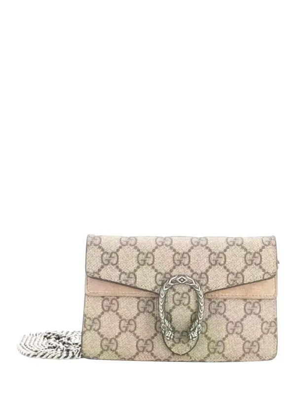 Gucci Dionysus Bag Gg Coated Canvas Super Mini Cross Body Bag - Brown