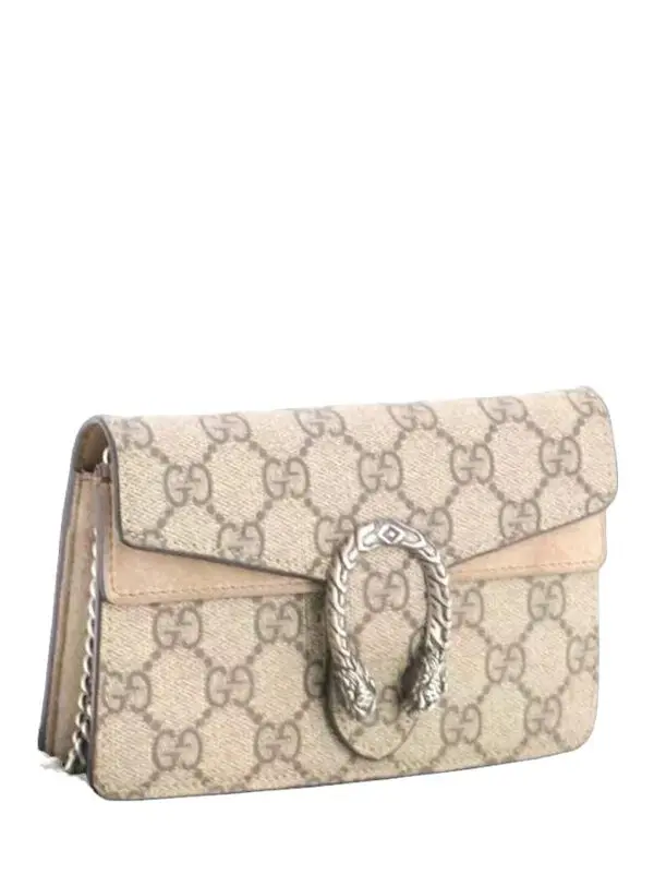 Gucci Dionysus Bag Gg Coated Canvas Super Mini Cross Body Bag - Brown