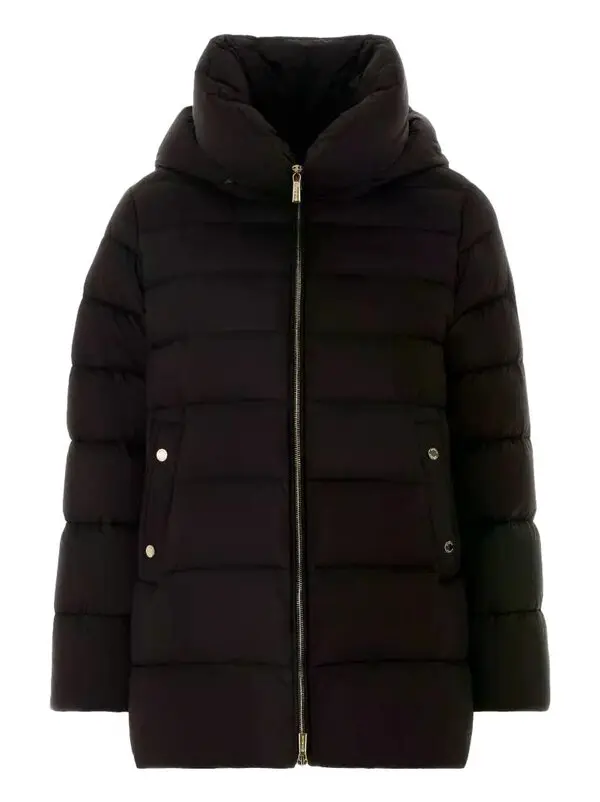 MOORER Natalia Quilted Hooded Jacket - Brown