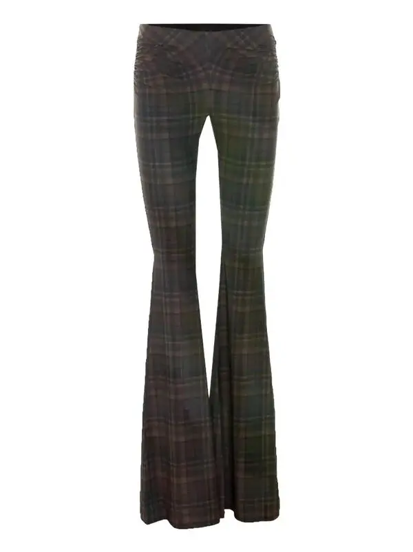 ANIYE BY Check Flared Trousers - Brown