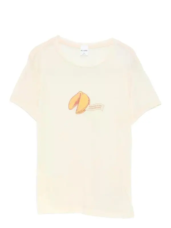 RE/DONE Fortune Cookie-print T-shirt - Neutrals