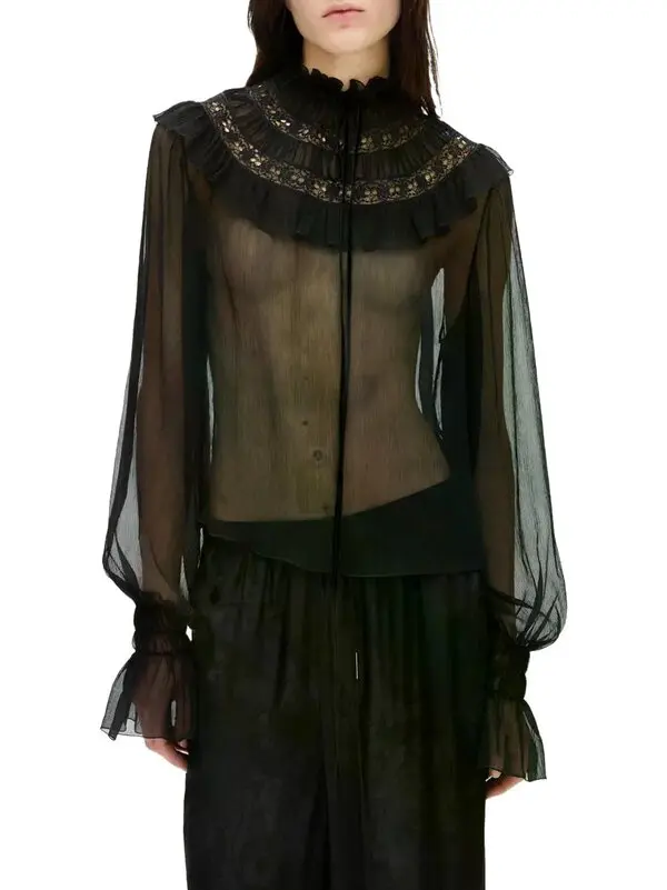 ANN DEMEULEMEESTER Palvi Ruffle-collar Blouse - Black