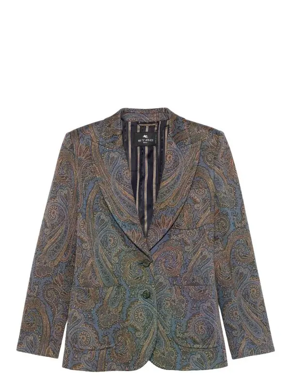 Etro Paisley-print Peak-lapel Jacket - Blue