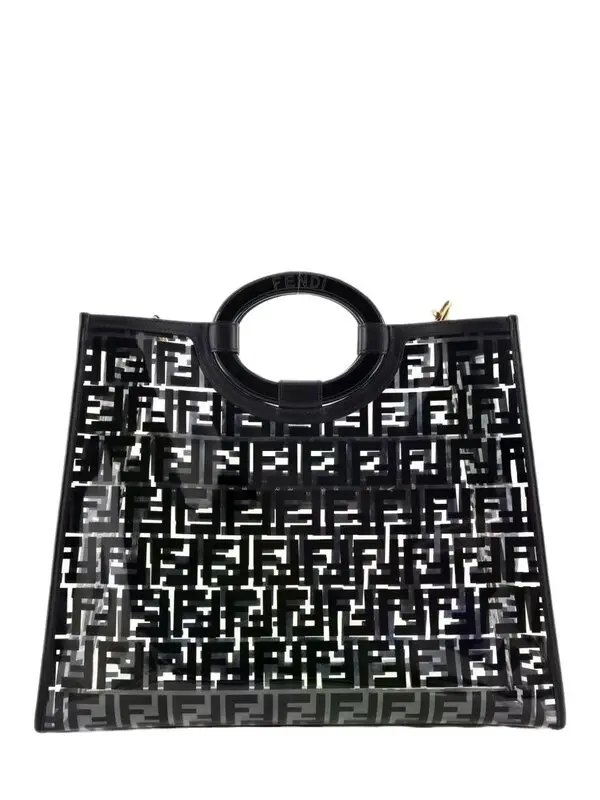Fendi Runaway Shopper Zucca Pu Medium Tote Bag - Black
