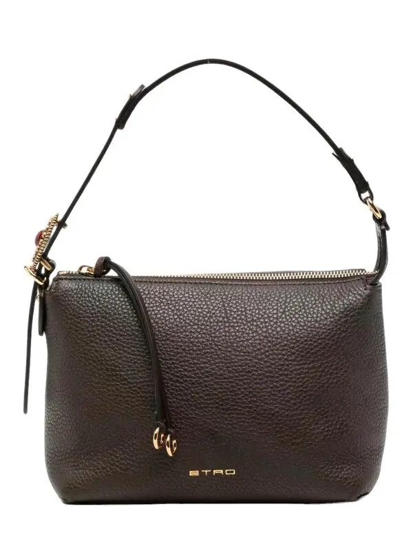 Etro Grainy Leather Shoulder Bag - Brown