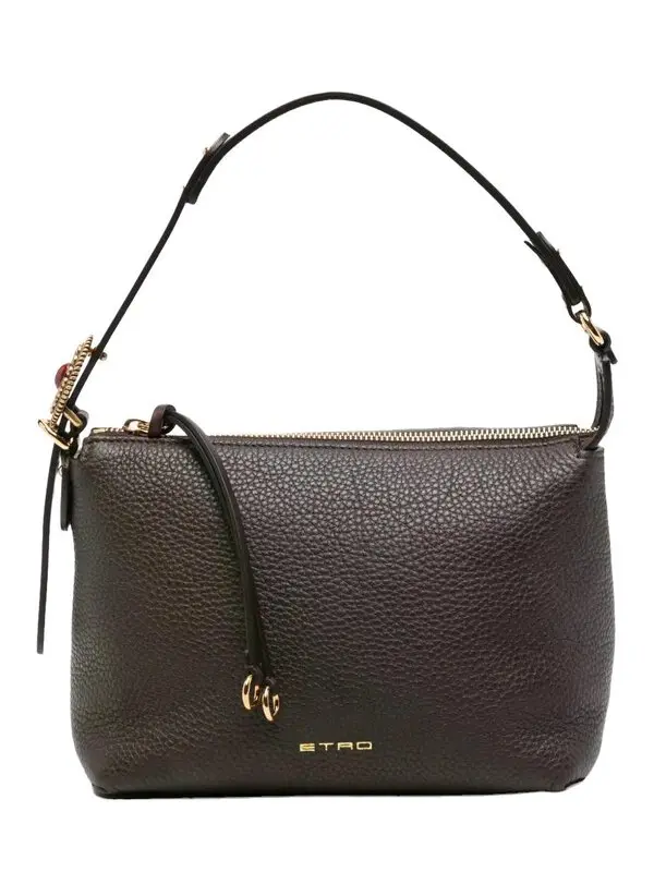 Etro Grainy Leather Shoulder Bag - Brown