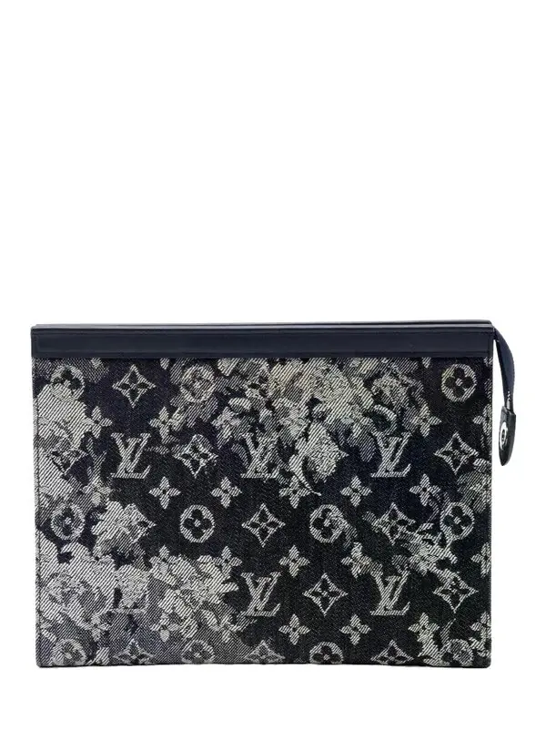 LOUIS VUITTON Monogram Tapestry Pochette Voyage Mm Clutch Bag - Blue