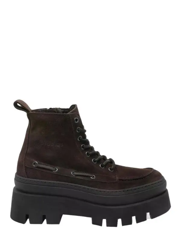 COPENHAGEN  Lace-up Suede Boots - Brown
