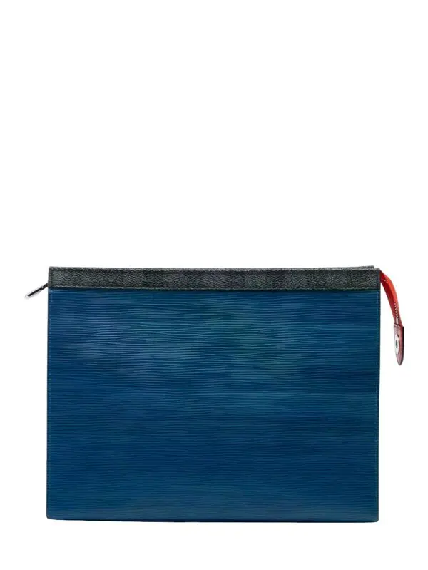 LOUIS VUITTON 2018 Epi Damier Graphite Pochette Voyage Mm Clutch Bag - Blue