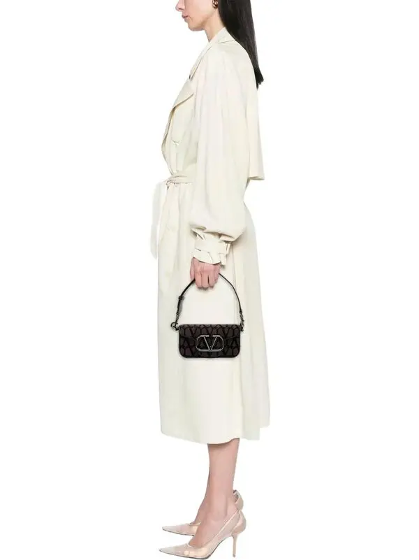 Valentino Garavani Small Toile Iconographe Vlogo Loco Satchel - Brown