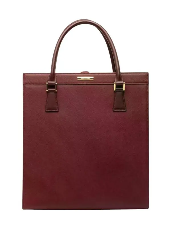 Burberry 20th Century Leather Tote Bag - Red