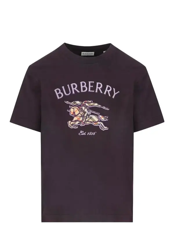 Burberry Knight Check Cotton T-shirt - Purple