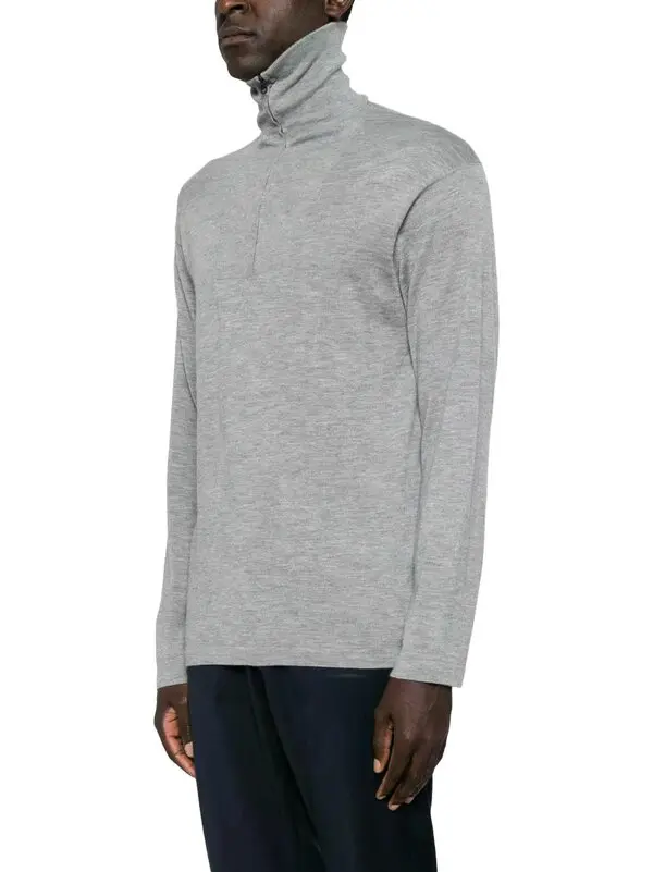 LISA YANG Quarter-zip Long-sleeve Sweater - Grey
