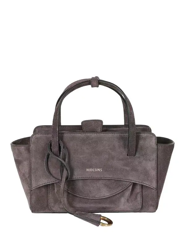 HIDESINS Suede Logo-print Tote Bag - Grey