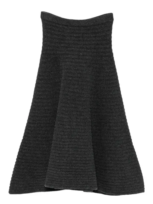 Christian Wijnants Ribbed-knit Flared Skirt - Grey