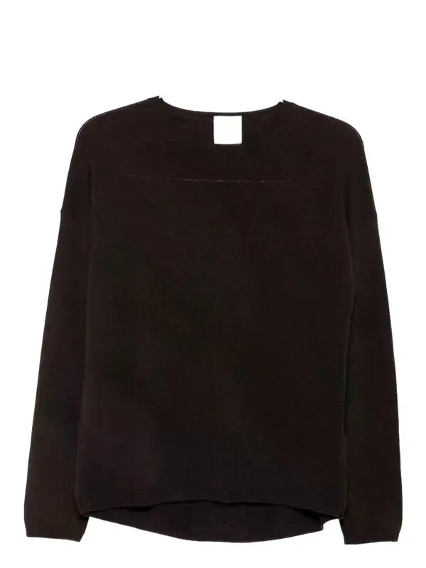 ALLUDE Drop-shoulder Fine Knit Pullover - Brown