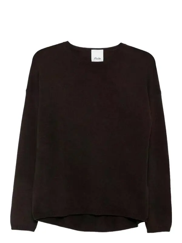 ALLUDE Dropped-shoulder Sweater - Brown