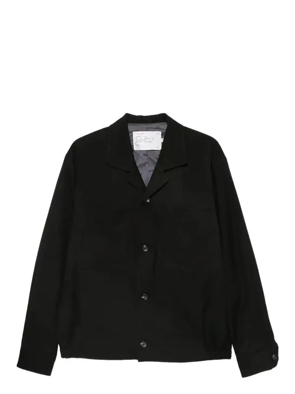 Imperial Button-up Patch-pocket Jacket - Black