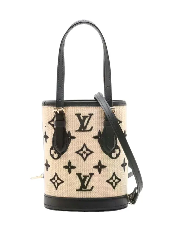 LOUIS VUITTON Monogram Cotton Nano Bucket Bag - Neutrals