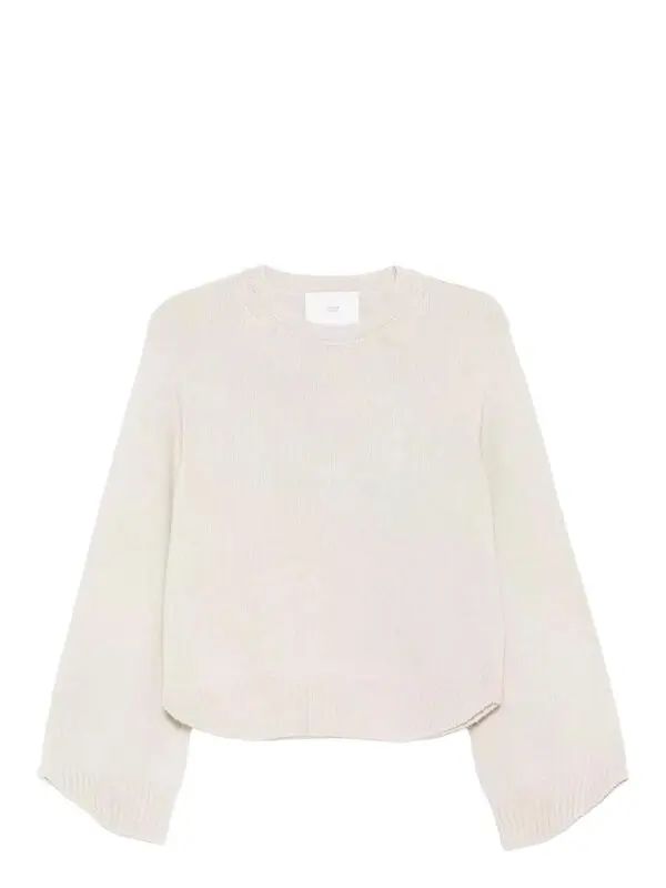 VANISE Curved-hem Pullover Sweater - Neutrals