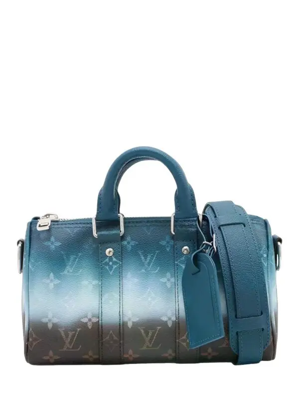 LOUIS VUITTON Monogram Pigment Keepall Bandouliere 25 Satchel - Blue