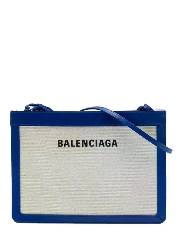 Balenciaga Canvas Pochette Cross Body Bag - Brown