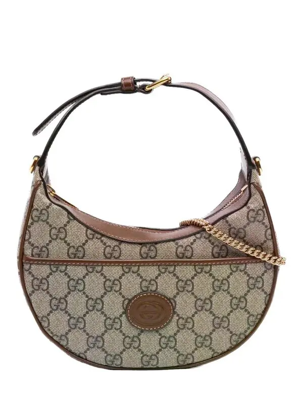 Gucci Mini Gg Supreme Half Moon Bag Satchel - Neutrals