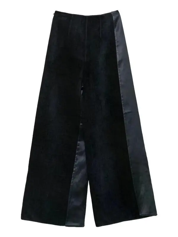 RUOHAN Satin-trim Wide-leg Trousers - Blue