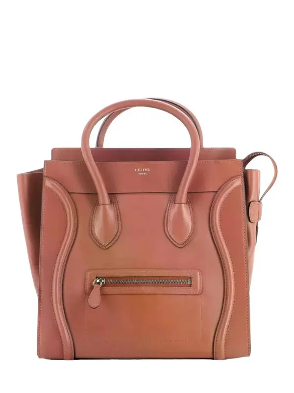 Celine Smooth Leather Mini Tote Bag - Brown