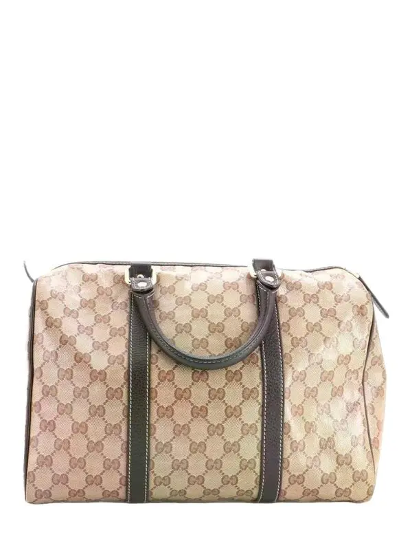 Gucci Joy Boston Bag Gg Coated Canvas Satchel - Brown
