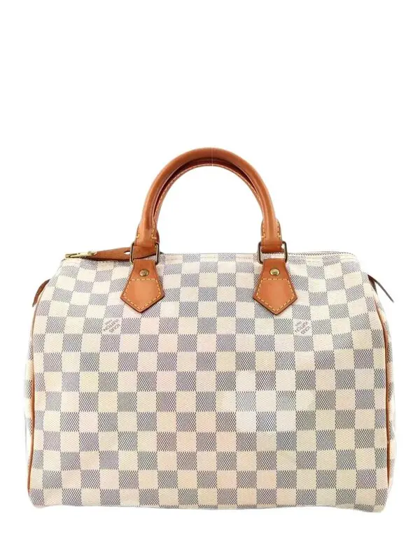 LOUIS VUITTON Damier Speedy Satchel - White