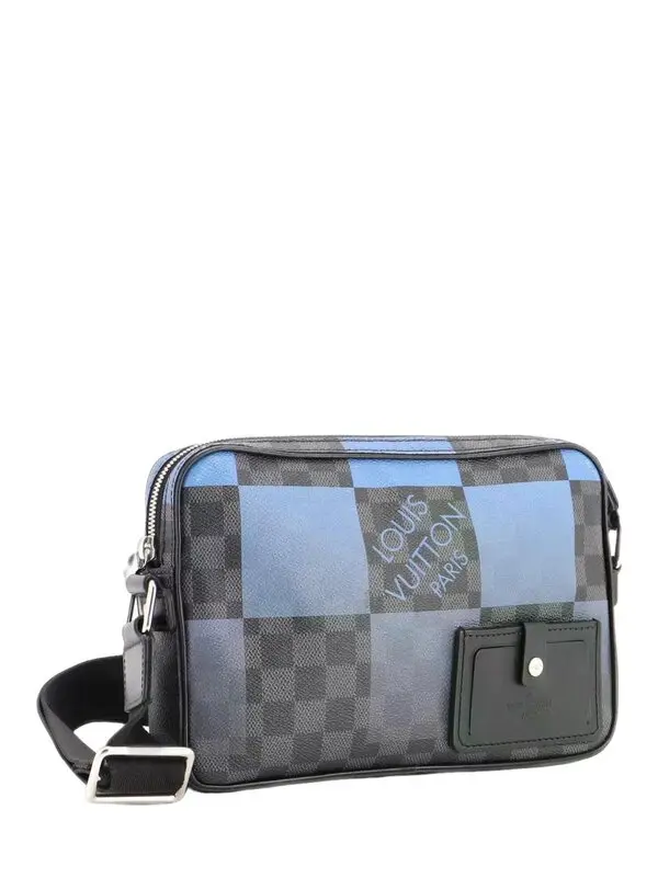 LOUIS VUITTON Limited Edition Damier Graphite Giant Alpha Messenger Crossbody Bag - Blue