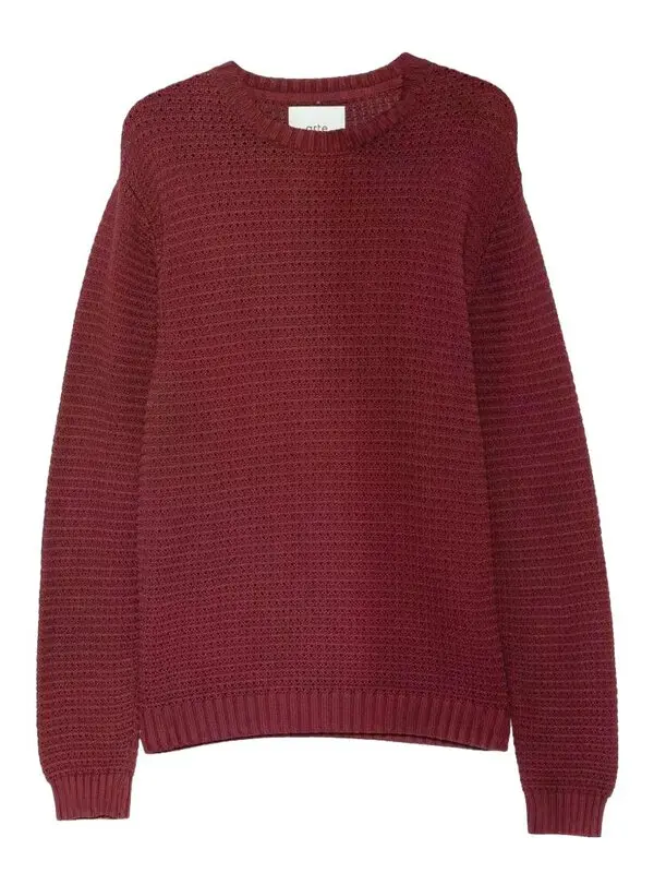 ARTE ANTWERP Logo-embroidered Chunky-knit Sweater - Red
