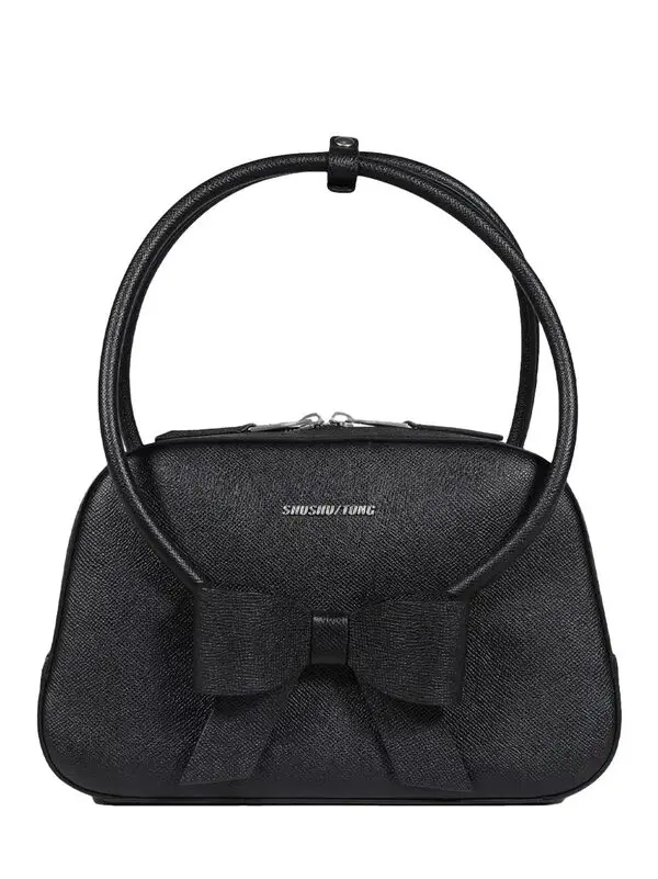 SHUSHU/TONG Bow-detail Leather Tote Bag - Black