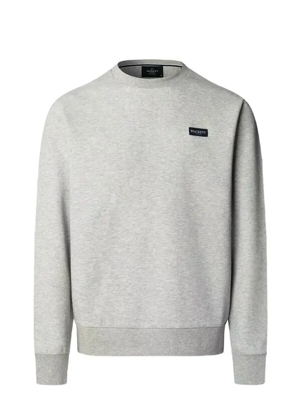 HACKETT LONDON Branded Badge Crew-neck Sweater - Grey