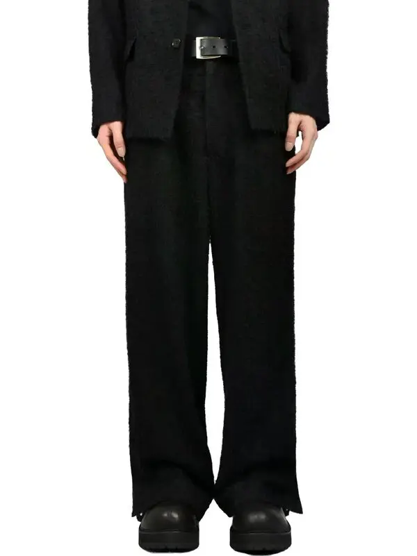 FILTH Textured Wide-leg Trousers - Black