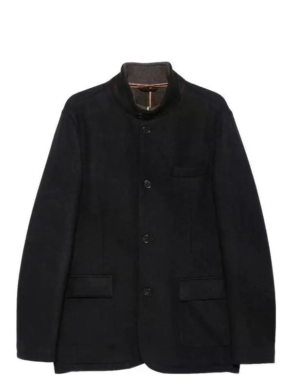 MANDELLI Cashmere High-neck Blazer - Black