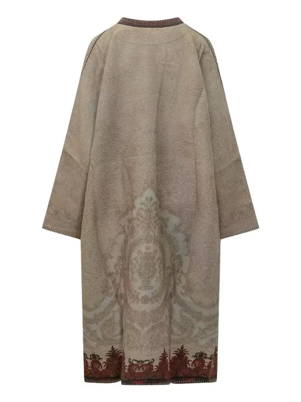 PIERRE-LOUIS MASCIA Paisley-print Wool Kimono - Neutrals