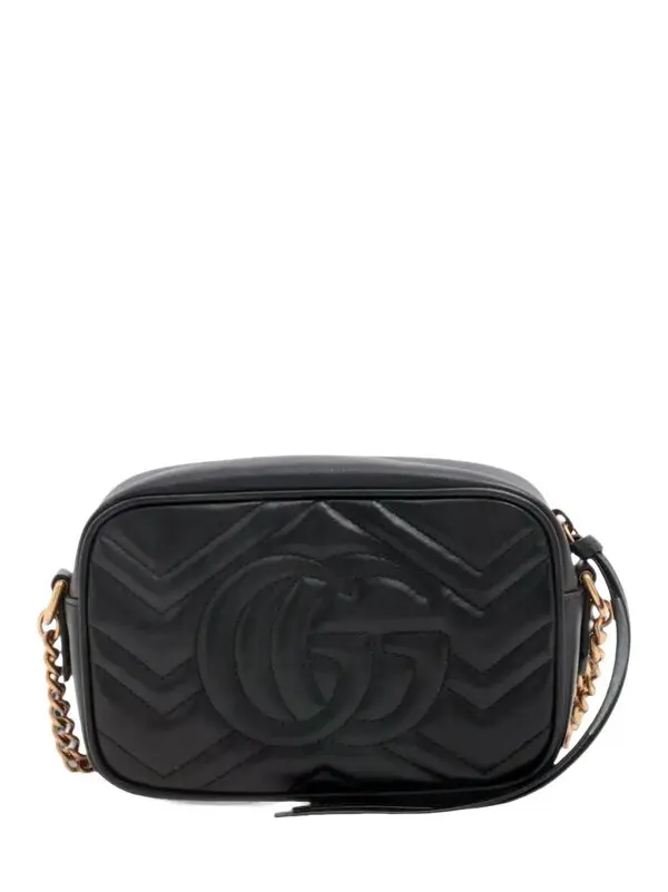 Gucci Gg Marmont Matelassé Leather Crossbody Bag - Black