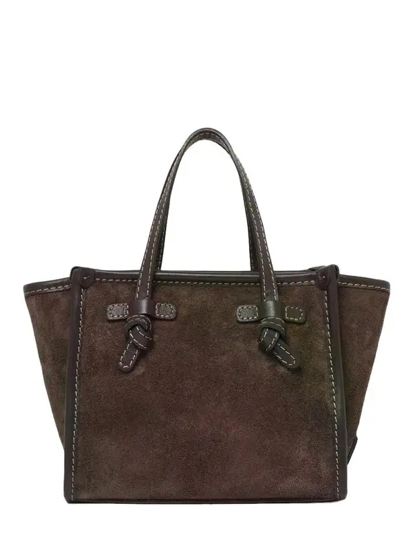 GIANNI CHIARINI Mini Miss Marcella Knot-detail Tote Bag - Brown