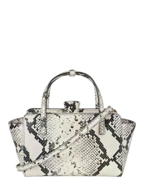 HIDESINS Snake-effect Leather Shoulder Bag - Neutrals