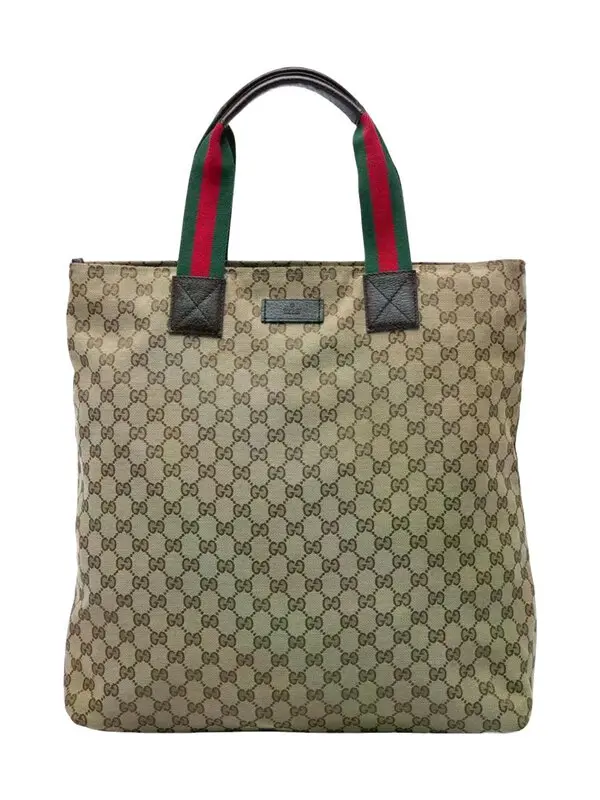 Gucci Gg Canvas Web Vertical Tote Bag - Neutrals