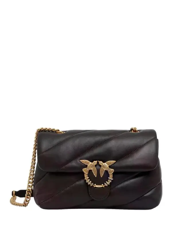 Pinko Quilted Leather Shoulder Bag - Brown