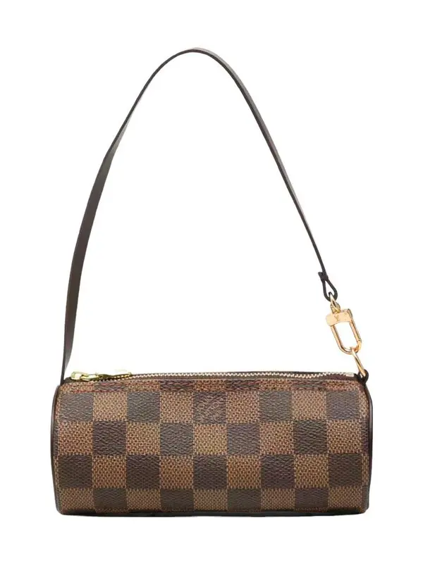 LOUIS VUITTON Damier Ebene Papillon Pochette Handbag - Brown
