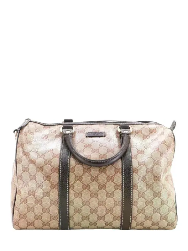 Gucci Joy Boston Bag Gg Coated Canvas Satchel - Brown