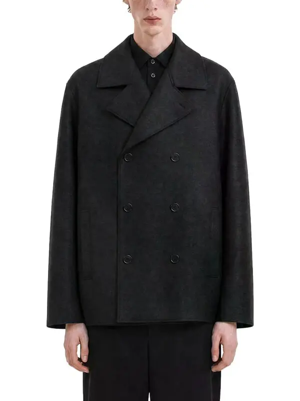 Harris Wharf London Double-breasted Virgin Wool Coat - Grey