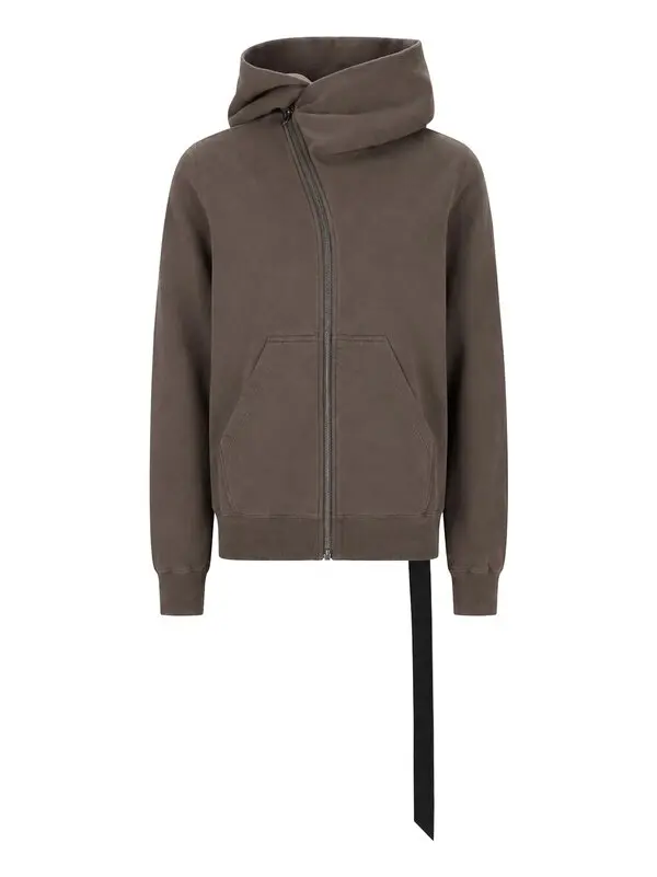 Rick Owens Mountain Hooded Zip Up Sweatshirt - Grey