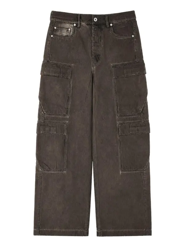 Rick Owens Cotton Denim Cargo Jeans - Brown